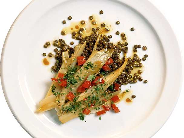 Glaserade endiver med linser och persilja | Recept från Köket.se