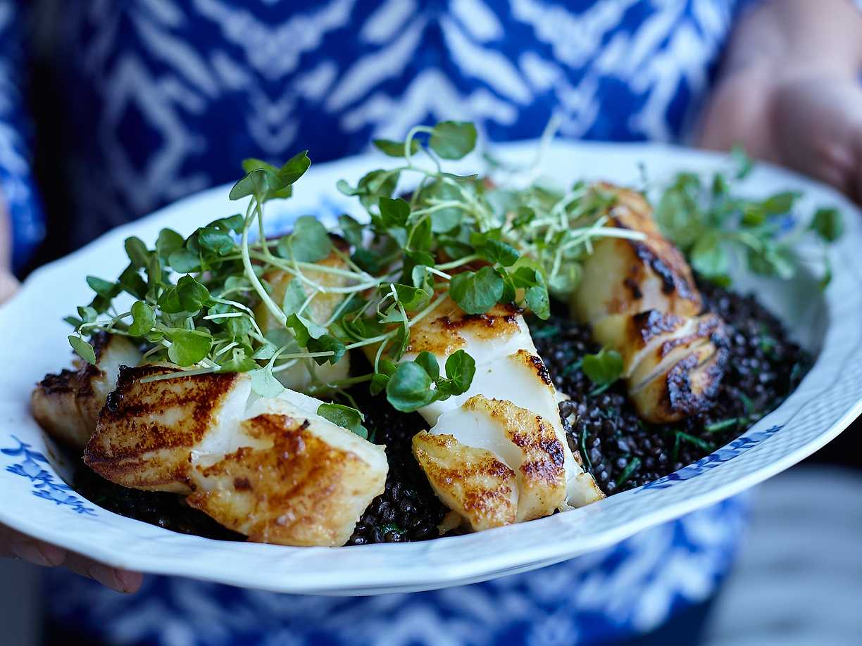 Black cod - misomarinerad torsk med svarta belugalinser | Köket.se