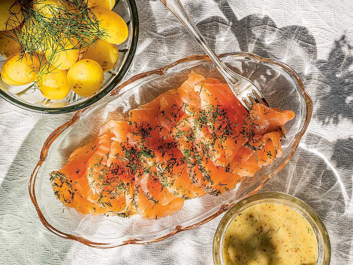 Gravad lax med gravlaxsås | Köket.se