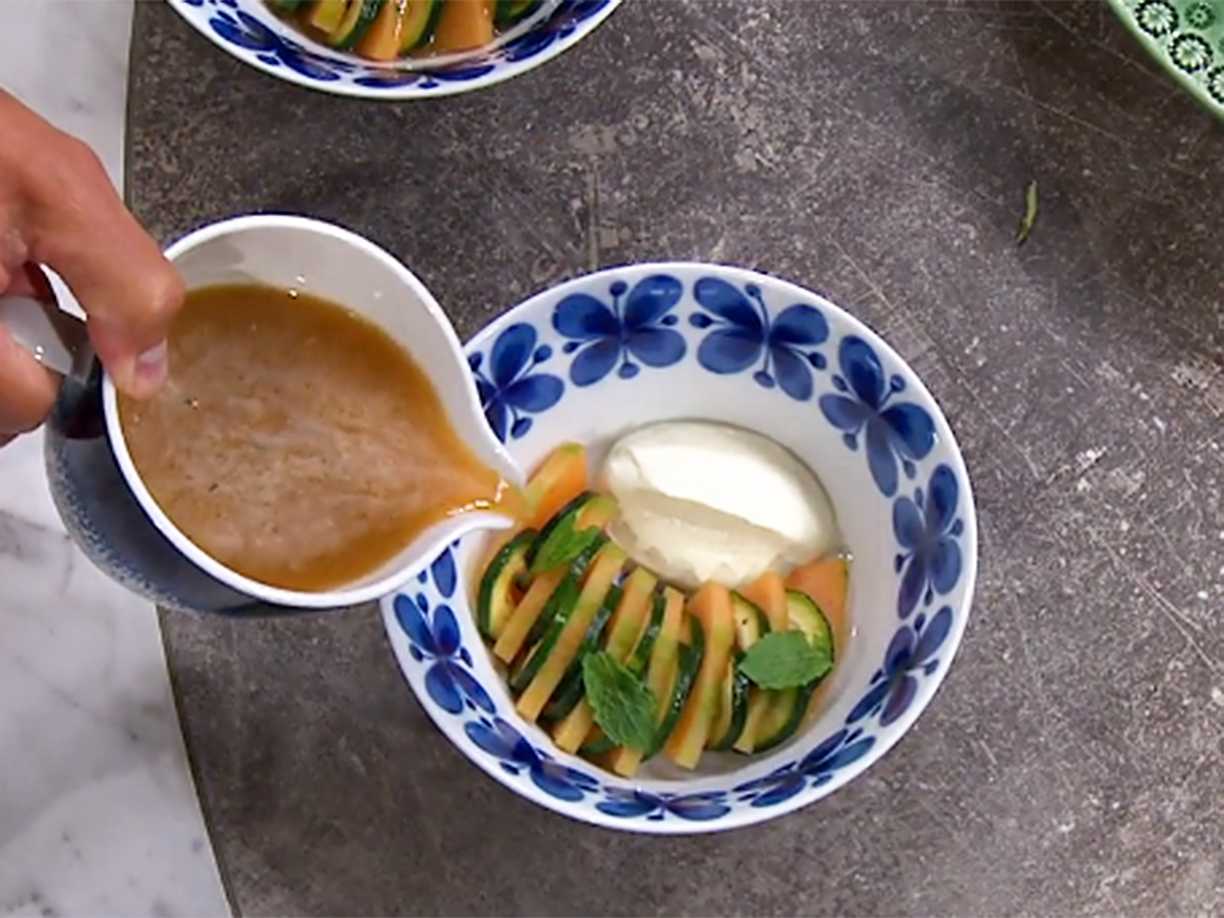 Kyld zucchini och melon, sauternes och mynta | Köket.se