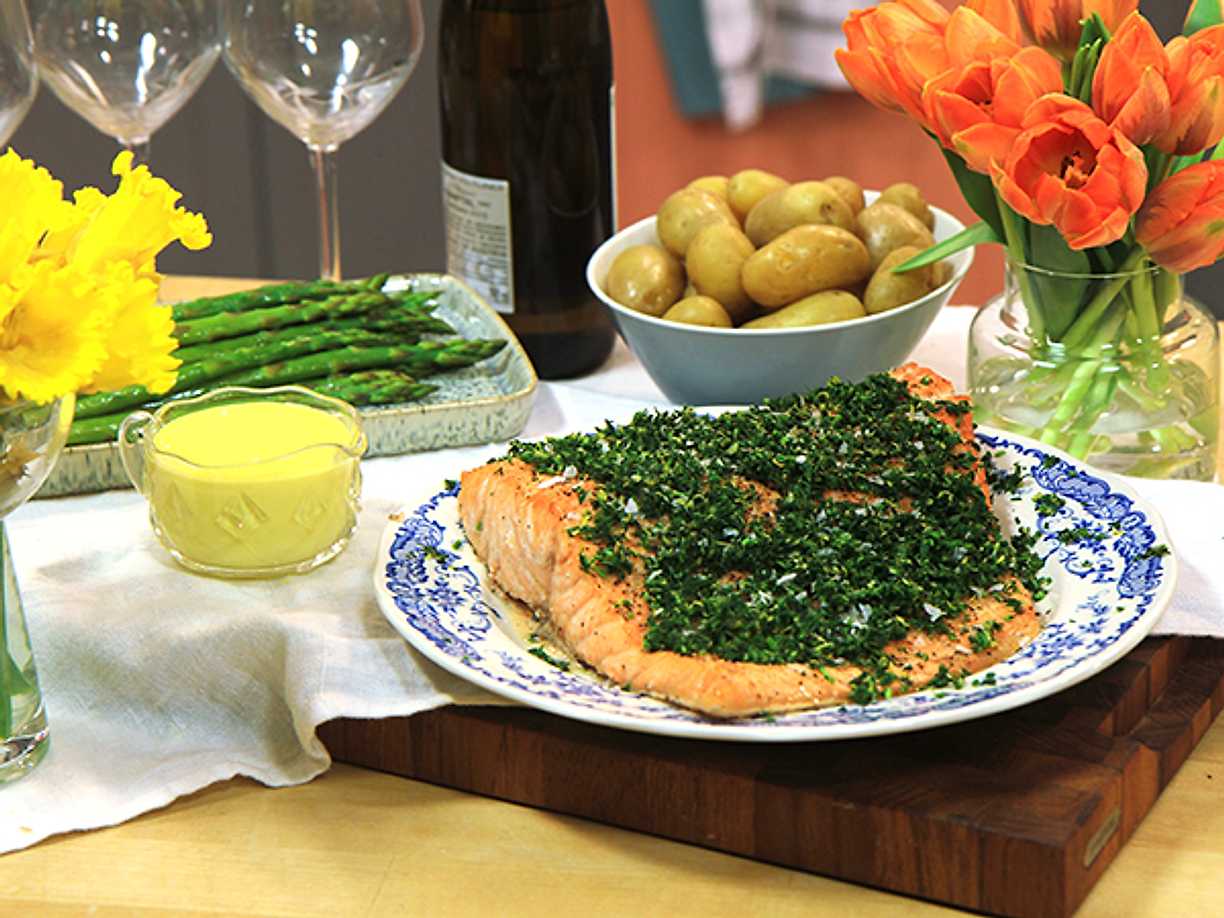 Laxsida i ugn med hollandaise | Köket.se