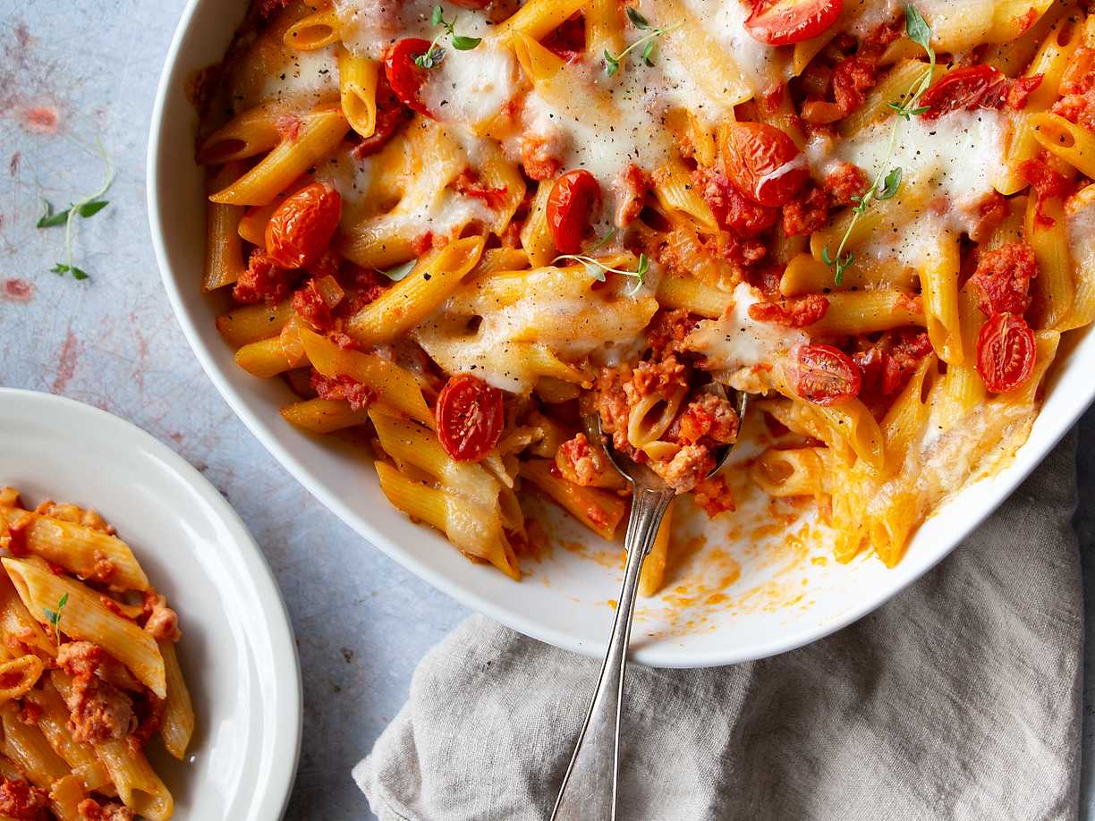 Lyxig pastagratäng med salsiccia | Köket.se