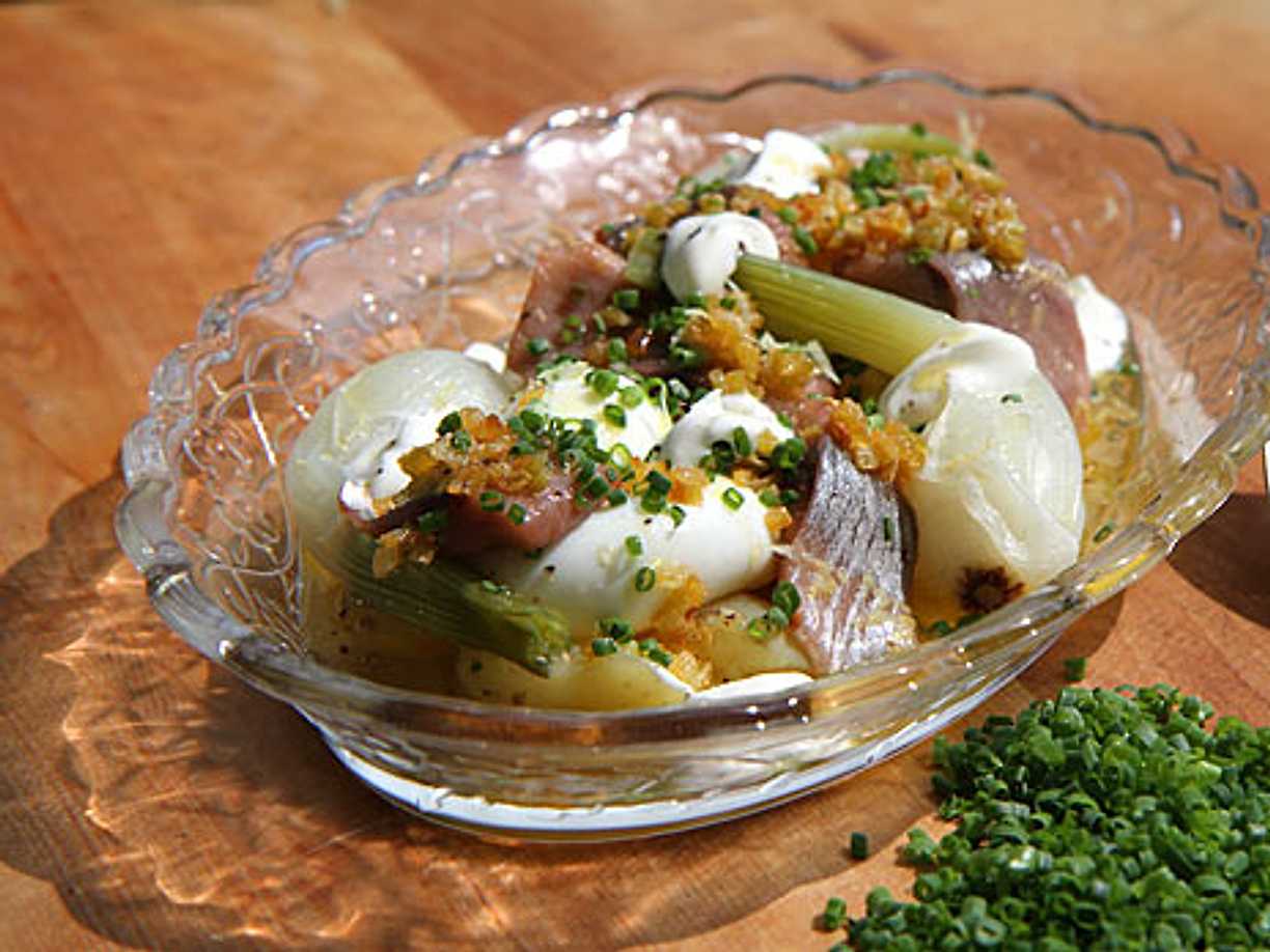 Matjessill med mosad färskpotatis | Köket.se