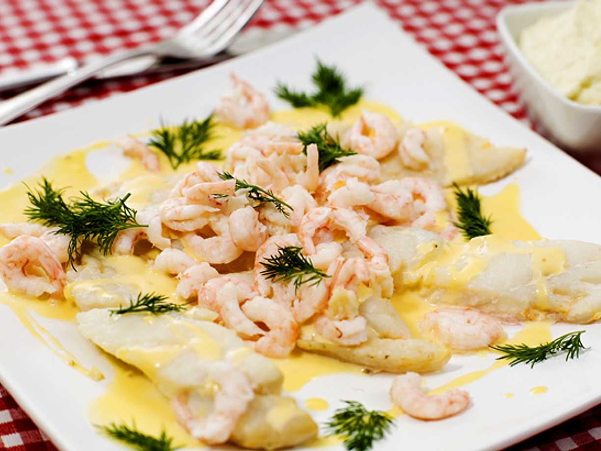 Sejfile med citronsås och räkor | Köket.se