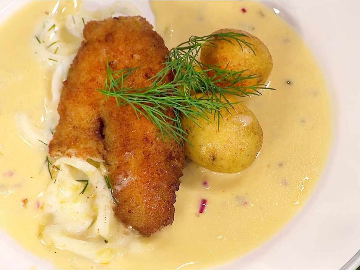 Stekt abborre med vitvinssås | Köket.se