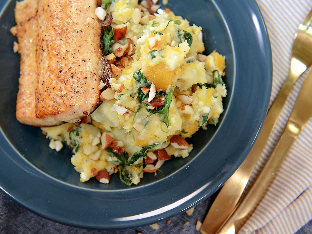 Stekt röding med stomp på potatis och pumpa | Köket.se