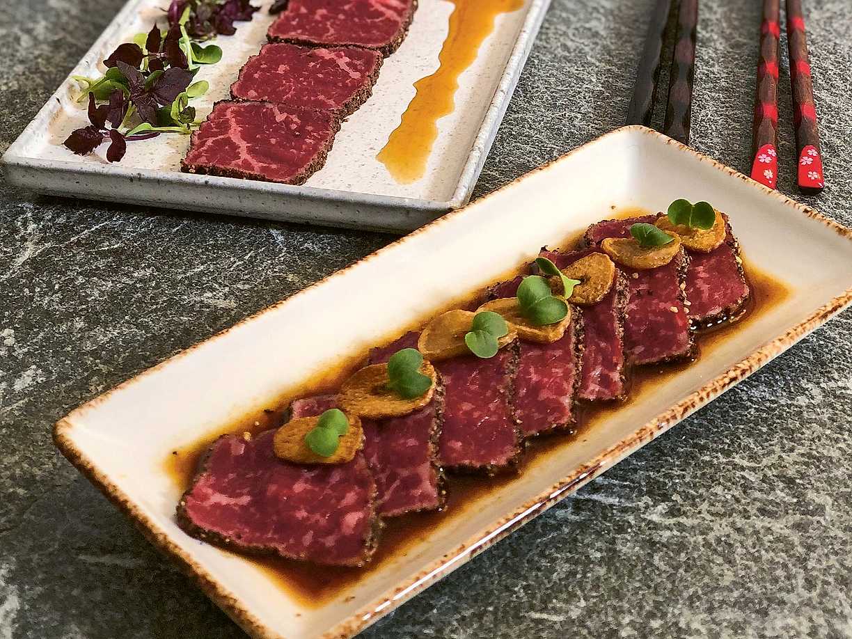Tataki på kronhjort med ponzusås | Köket.se