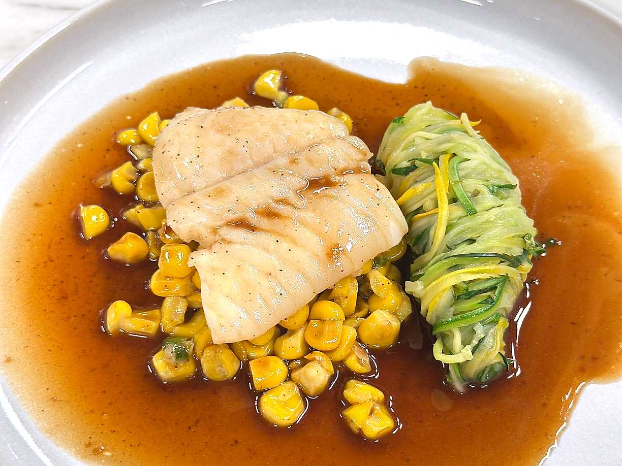 Teas zucchini linguine med piggvar | Köket.se