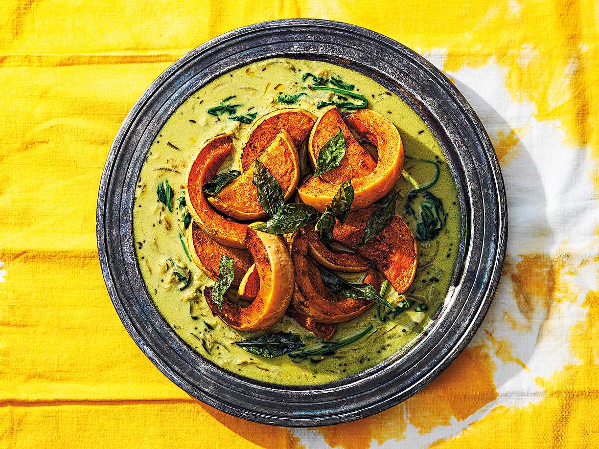 Vit curry med rostad pumpa och spenat | Köket.se